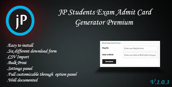 Free JP Students Exam Admit Card Generator Premium Crack Plugin ...
