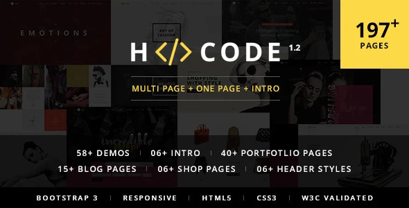 Free H-Code Multipurpose OnePage & Multi Page Template GPL WordPress ...