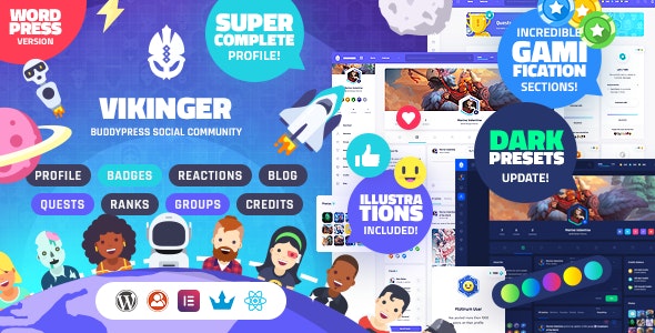 Download Vikinger - BuddyPress and GamiPress Social Community Theme ...